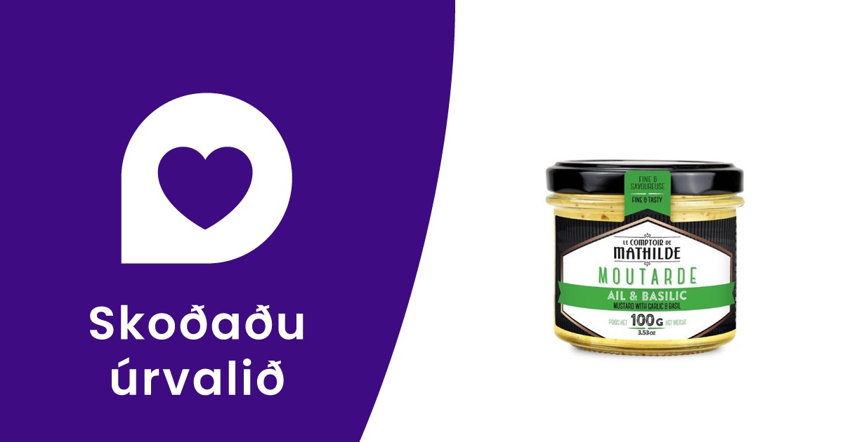 Sinnep | hvítlauk & basil - 100gr - Vöruleit Já.is