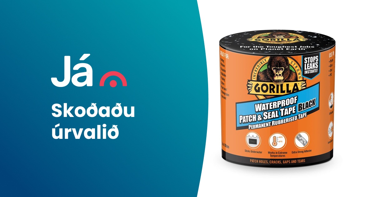 Gorilla þéttiborði 3m x 10cm - Stoppar leka - Vöruleit Já.is