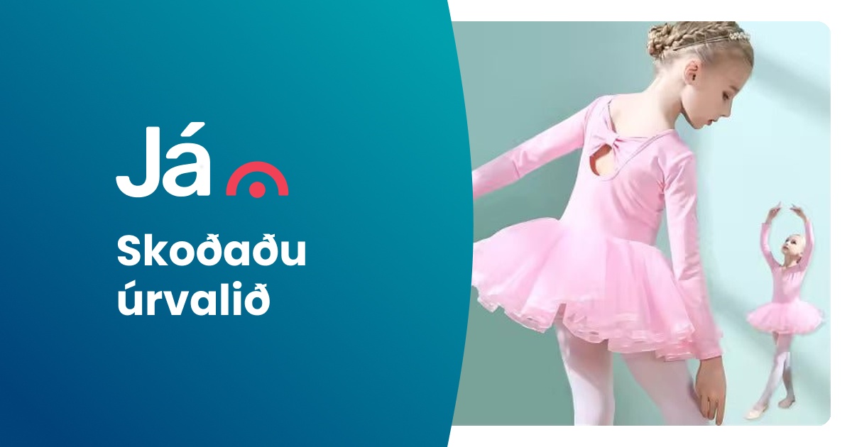 Ballettkjóll langerma - Bleikur - með tjúllpilsi - Vöruleit Já.is