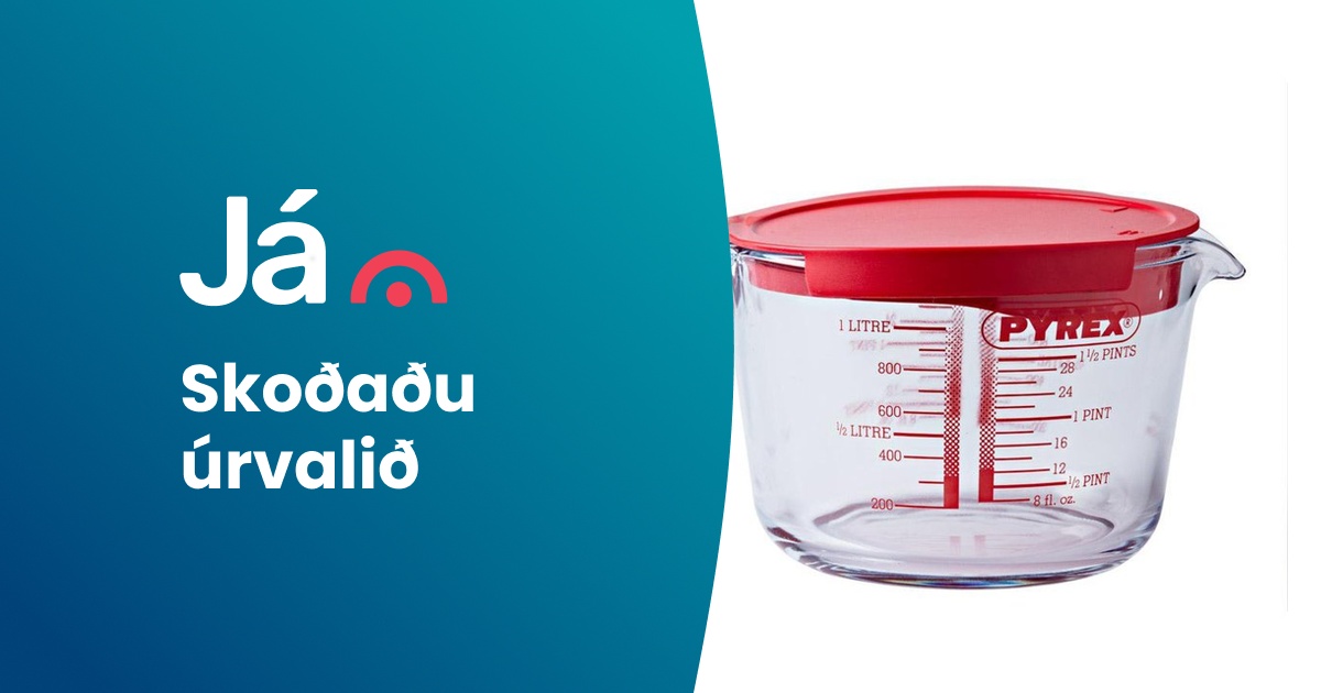 Pyrex Mælikanna gler með haldi og loki 1ltr - Vöruleit Já.is