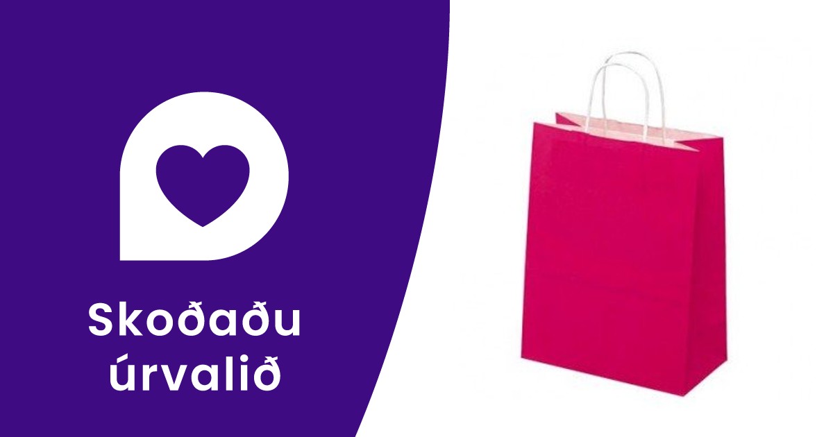 Pappírspoki - Rósbleikur - 24x12x31 cm - Vöruleit Já.is