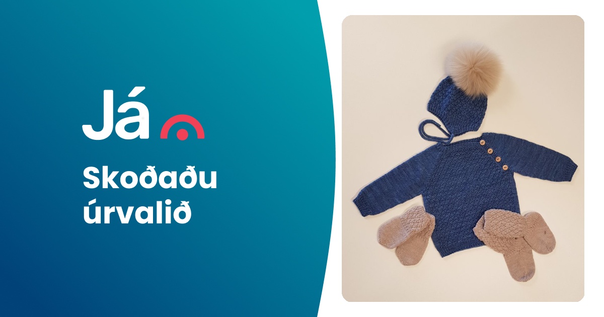 Spói - ungbarnapeysa, húfa, vettlingar og sokkar - Vöruleit Já.is