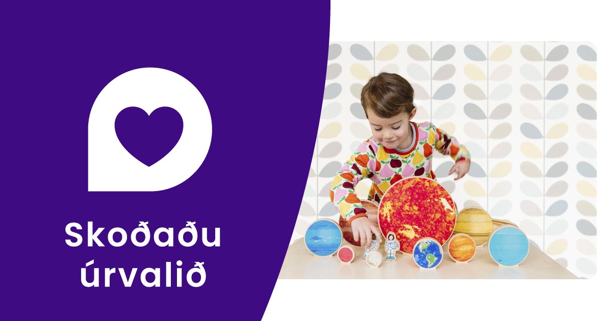 Geimurinn trékubbar- sólin - pláneturnar - fígúrur - Vöruleit Já.is