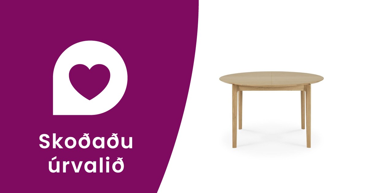 Oak Bok - stækkanlegt hringborð - Vöruleit Já.is