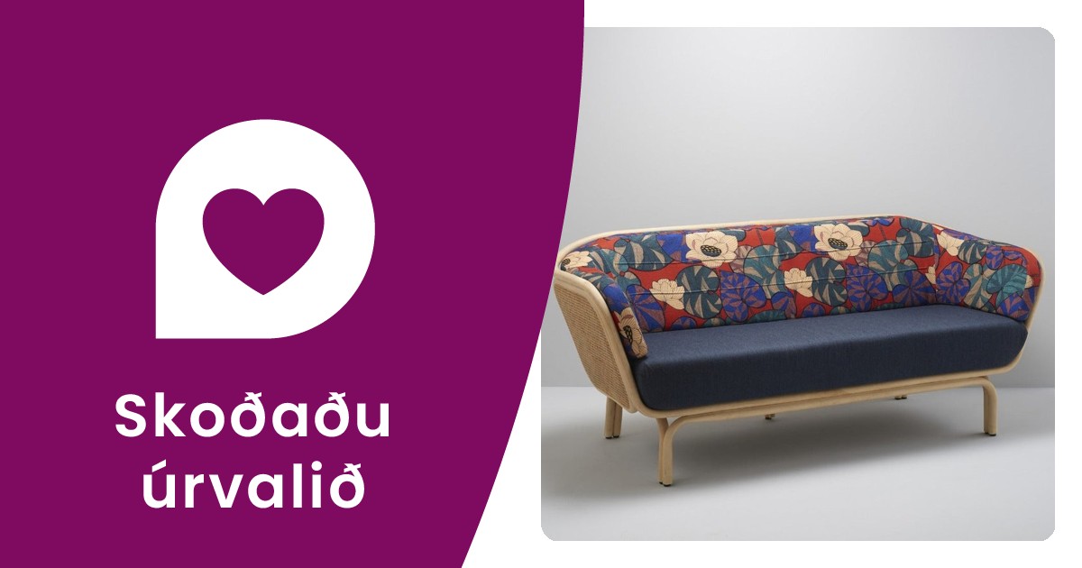 ORCHID EDITION Sofa Boa Rattan Idris Fabric - Vöruleit Já.is