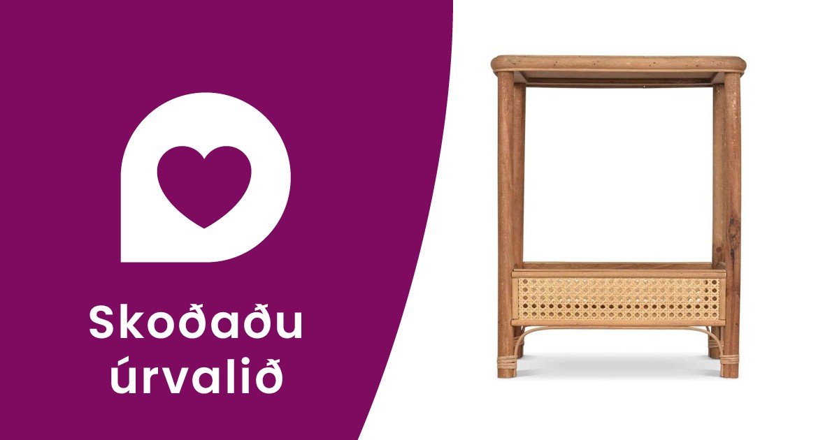 OPJET PARIS Bedside Table Fred Rattan 50cm - Vöruleit Já.is