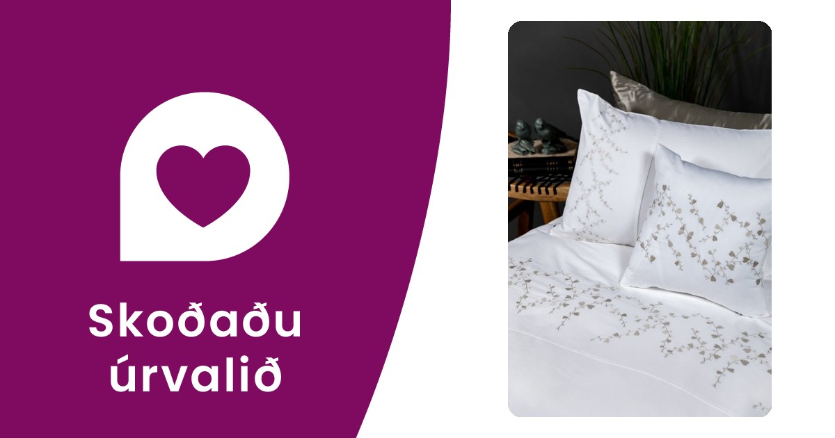 Hjartarfi 380 þráða bróderuð Pima bómull rúmföt – Oeko-Tex vottað ...